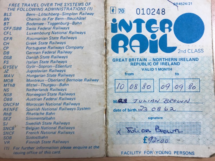 InterRail – a journey into the past – 'Jules Told Me' by Jules Brown
